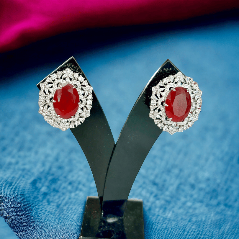 Ruby and diamond studs store